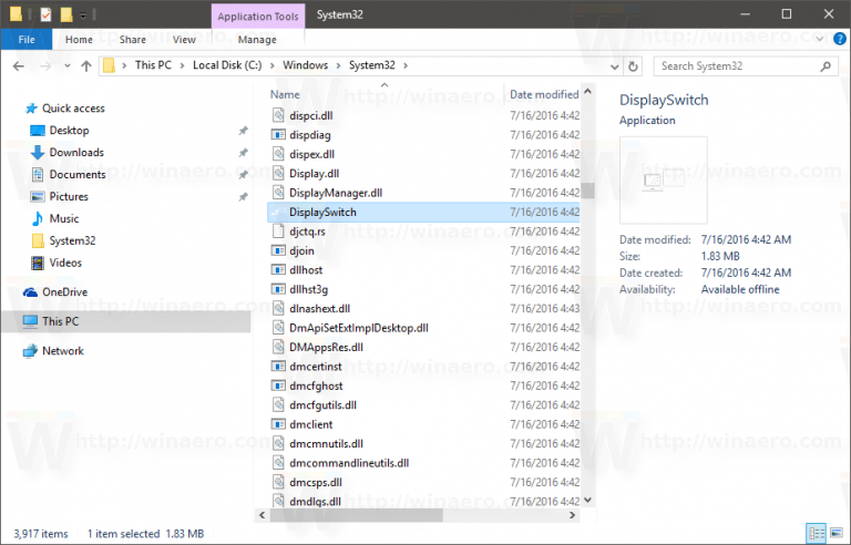 Create Switch Display Shortcut in Windows 10