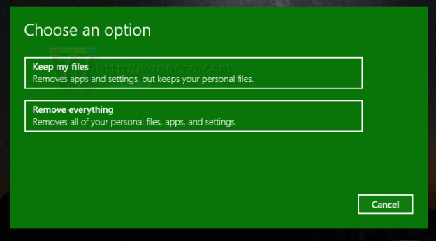 How to quickly access Windows 10 Reset feature
