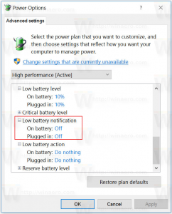 Fix Windows 10 low battery popup does not appear
