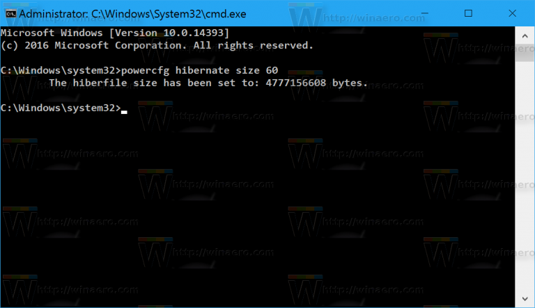 Reduce hibernation file (hiberfil.sys) size in Windows 10