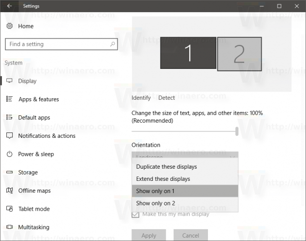 Configure multiple displays in Windows 10
