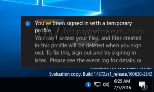 Windows 10 - You've been signed in with a temporary profile