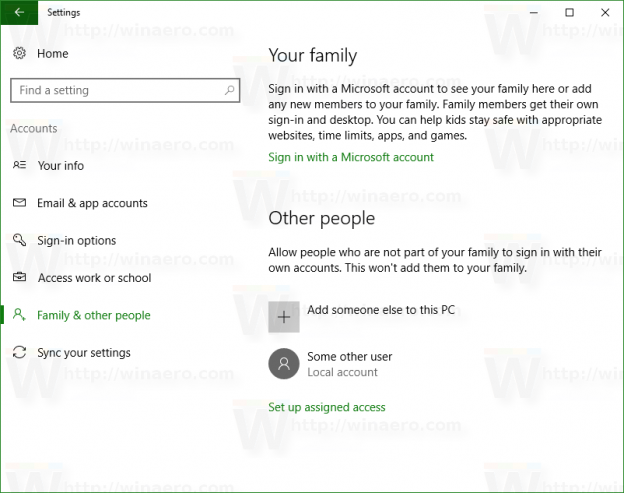 Change Account Type in Windows 10