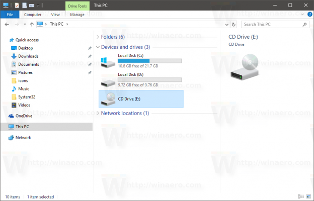 Change DVD drive icon in Windows 10 with a custom *.ico file