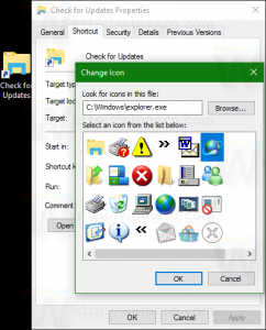 Create a Check for updates shortcut in Windows 10