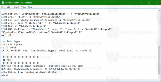 How to auto elevate a batch file to run it as administrator