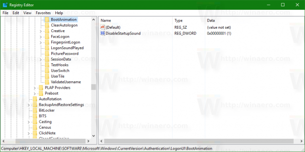 Enable startup sound in Windows 10
