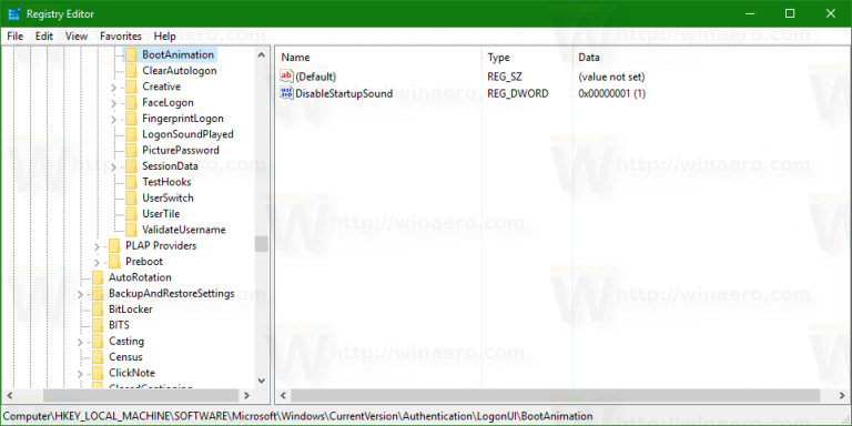 Enable startup sound in Windows 10