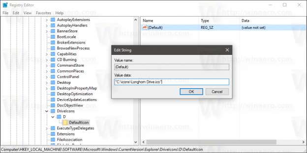 Change drive icon in Windows 10 with a custom *.ico file