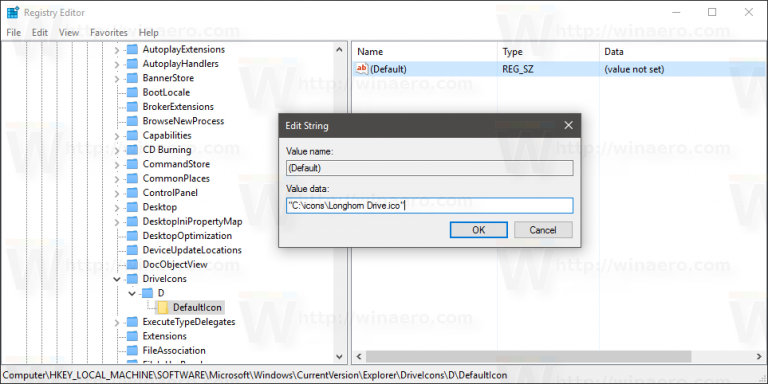 Change drive icon in Windows 10 with a custom *.ico file