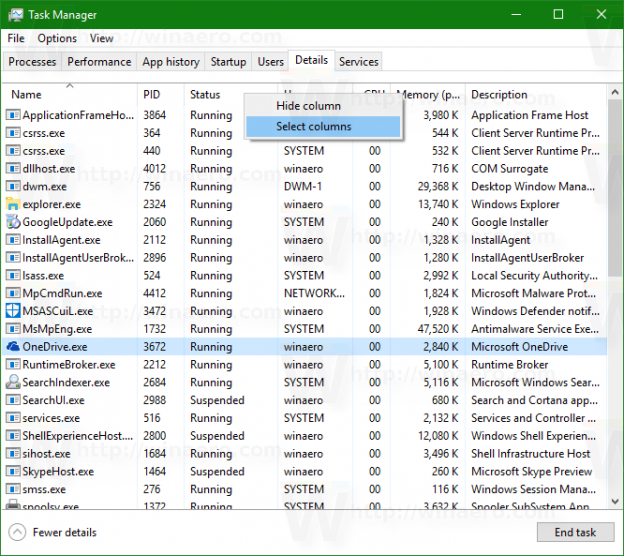 How to see if process is 32-bit on Details tab of Task Manager