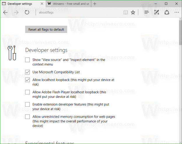 Enable TCP Fast Open for Microsoft Edge in Windows 10