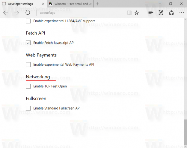 Enable TCP Fast Open for Microsoft Edge in Windows 10