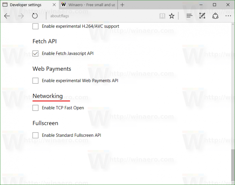 Enable TCP Fast Open for Microsoft Edge in Windows 10