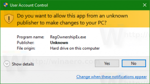 Enable Windows-7 like UAC prompt in Windows 10 Anniversary Update