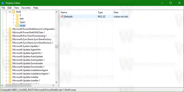 Run as administrator context menu for Power Shell (PS1) files