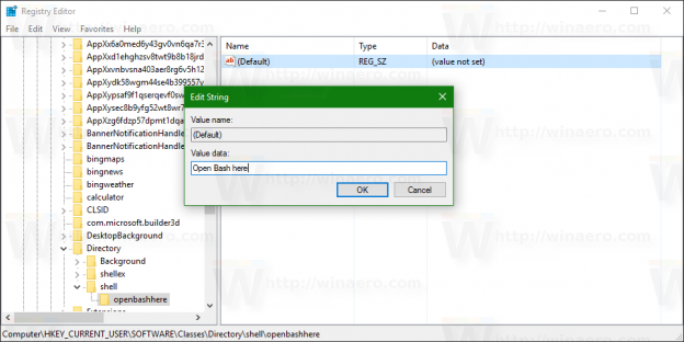 Add Bash Context Menu In Windows 10