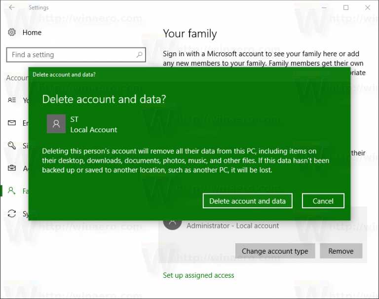 How to remove a user account in Windows 10 properly