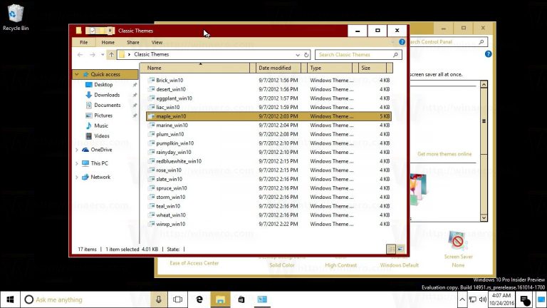 Download classic Windows themes for Windows 10