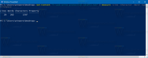 Get Amount Of Words Chars And Lines In A File Using Powershell