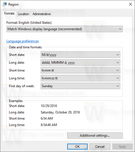 How to change Region and home location in Windows 10