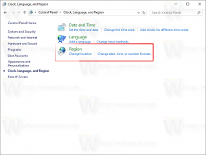 How to change Region and home location in Windows 10