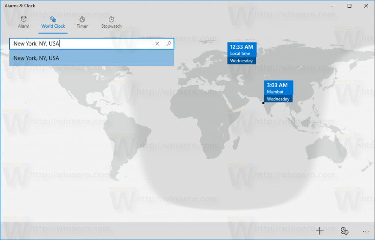 Pin World Clock Tile to Start Menu in Windows 10