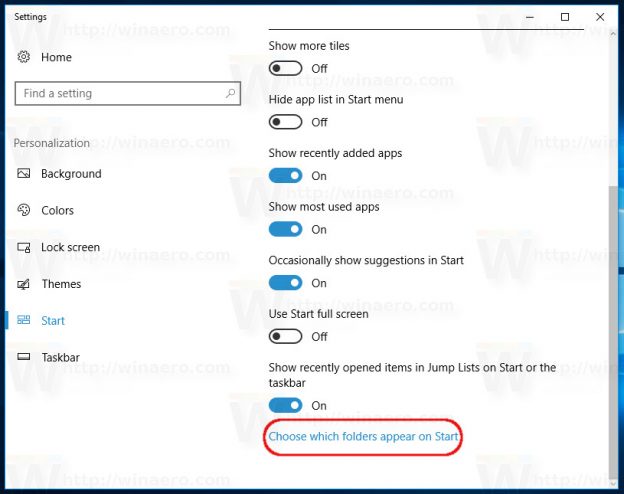 How To Add User Folders To Start Menu In Windows 10