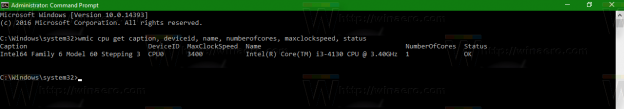 Get CPU Information via Command Prompt in Windows 10 Get CPU Information via Command Prompt in Windows 10