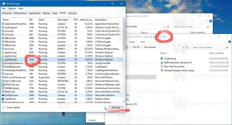 Add Process ID to Title Bar of File Explorer in Windows 10