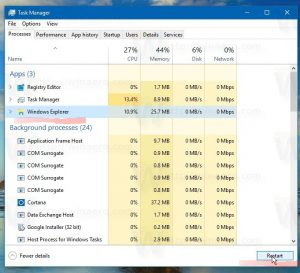 Add Process ID to Title Bar of File Explorer in Windows 10