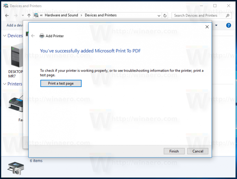 How to remove Print to PDF Printer in Windows 10