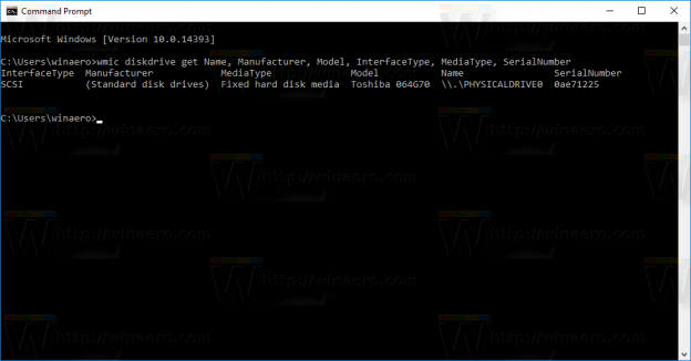Get Disk Drive Information in Windows 10 with This Command
