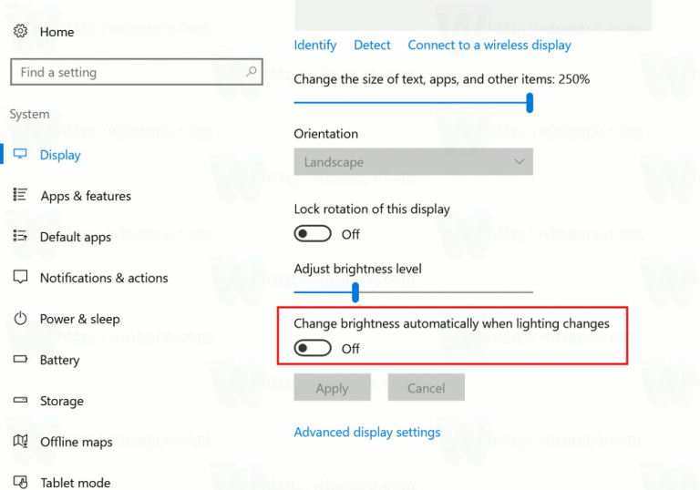 How to Enable or Disable Adaptive Brightness in Windows 10