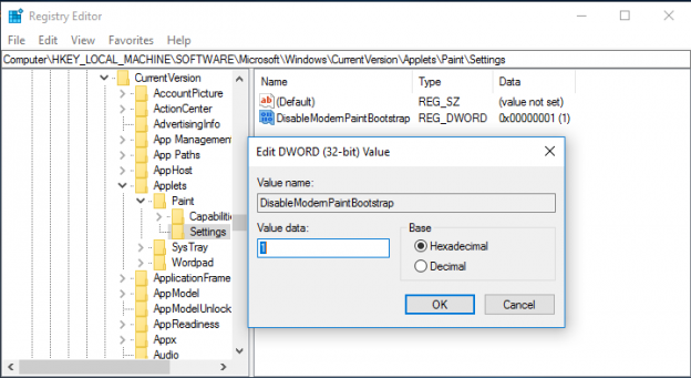 Get Classic Paint back in Windows 10 Creators Update