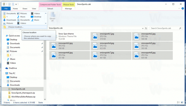Extract wallpapers from themepack or deskthemepack file
