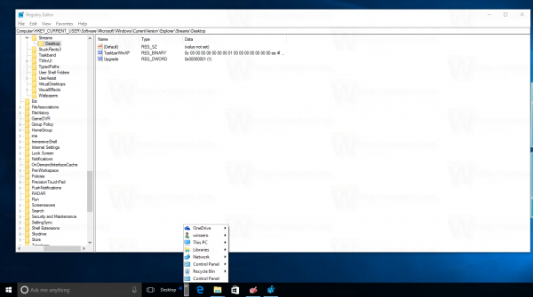How to backup taskbar toolbars in Windows 10