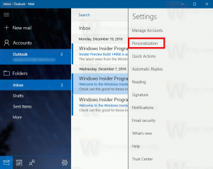 Change Mail App Background to Custom Color in Windows 10
