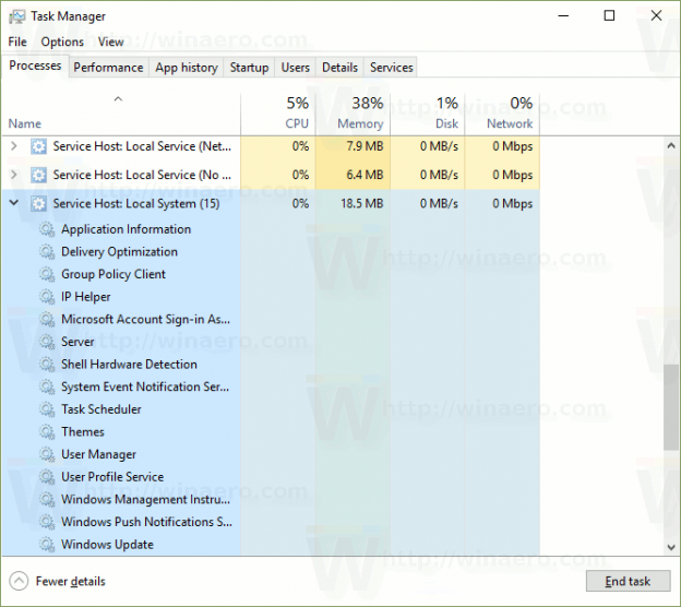 Why Many Svchost.exe are Running in Windows 10 Creators Update