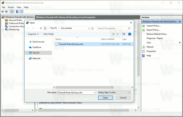 How to Backup and Restore Firewall Rules in Windows 10
