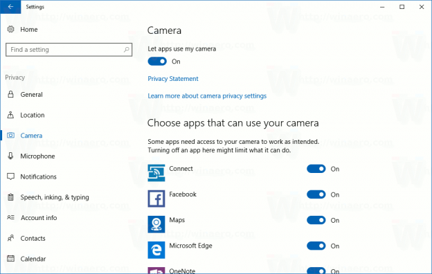 Prevent Apps from Accessing Camera in Windows 10
