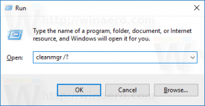 Disk Cleanup Cleanmgr Command Line Arguments in Windows 10