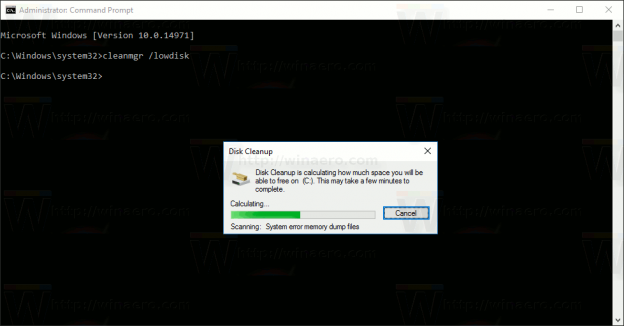 Start Disk Cleanup With All Items Checked