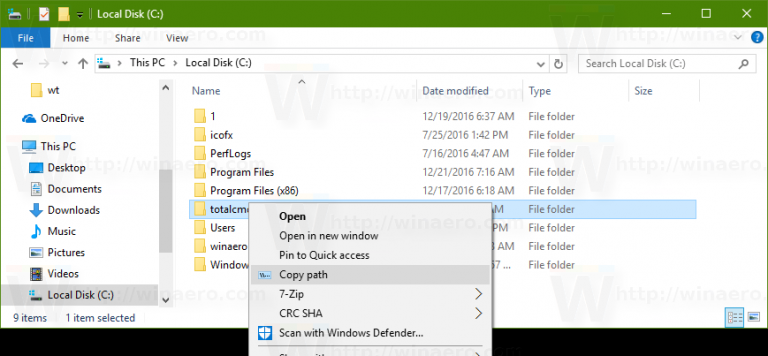 Get Copy Path Always Visible in Context Menu in Windows 10