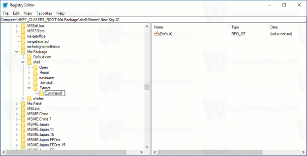 Add Extract Context Menu Command to MSI Files
