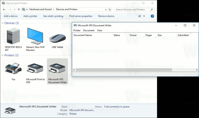 Open Printer Queue in Windows 10