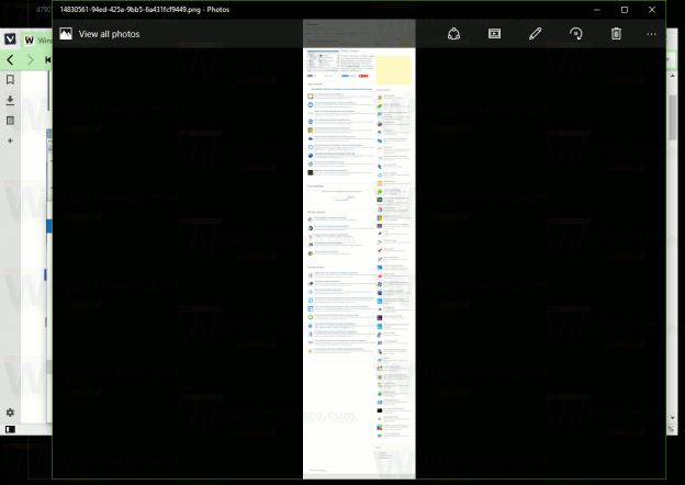 Capture Screenshot of Opened Page in Vivaldi Browser