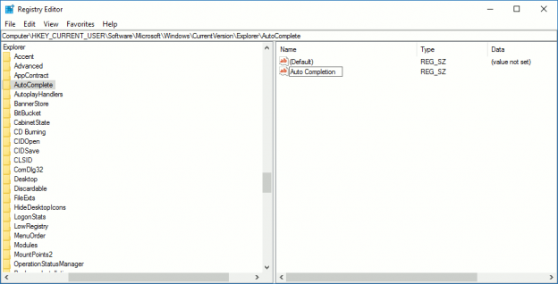 Enable Auto Completion in File Explorer in Windows 10