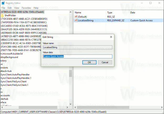 How to Rename Quick Access Item in Windows 10