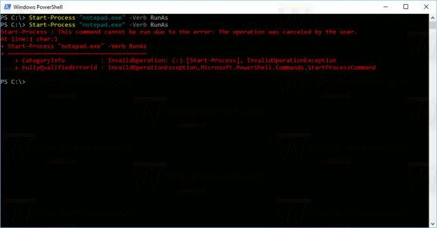 Start a Process Elevated from PowerShell
